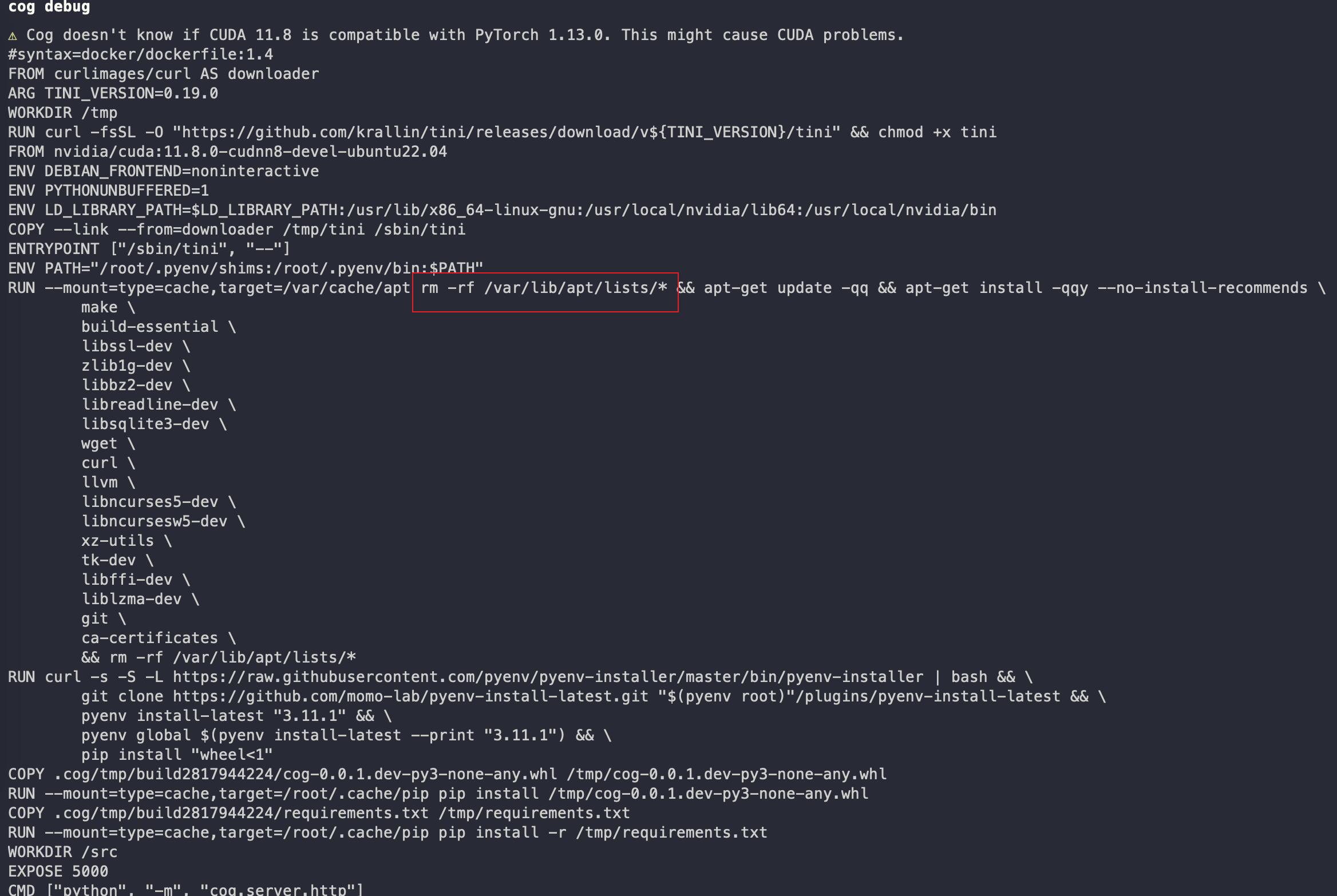 [Cog v0.8.0 error after upgrading from v0.7.2] Error on Cog build: exec: /sbin/ldconfig.real ...