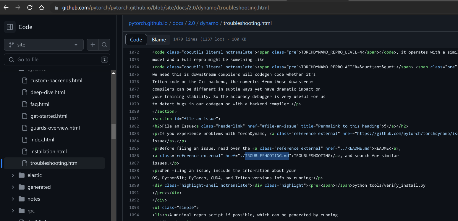 Dynamo trouble shooting dead link · Issue #103276 · pytorch/pytorch · GitHub