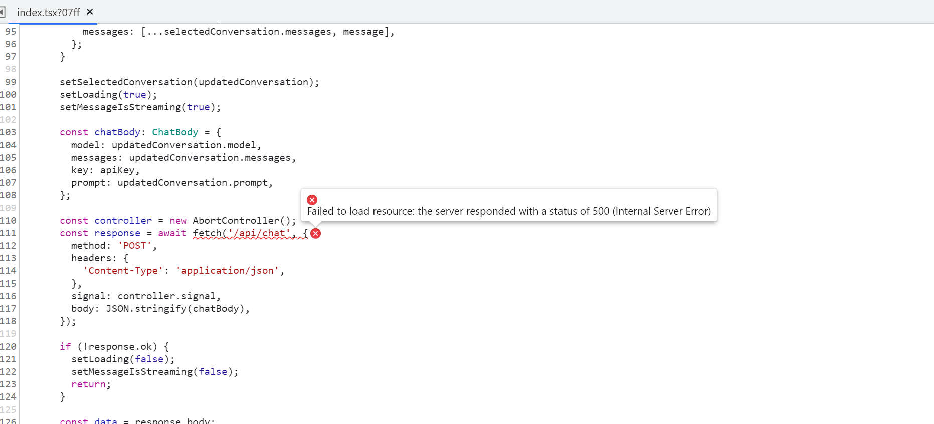 Have error 500 · Issue #300 · mckaywrigley/chatbot-ui · GitHub