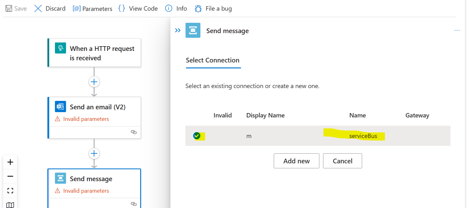 Service Bus_Connection_Showing internal server error. · Issue #2752 · Azure/LogicAppsUX · GitHub