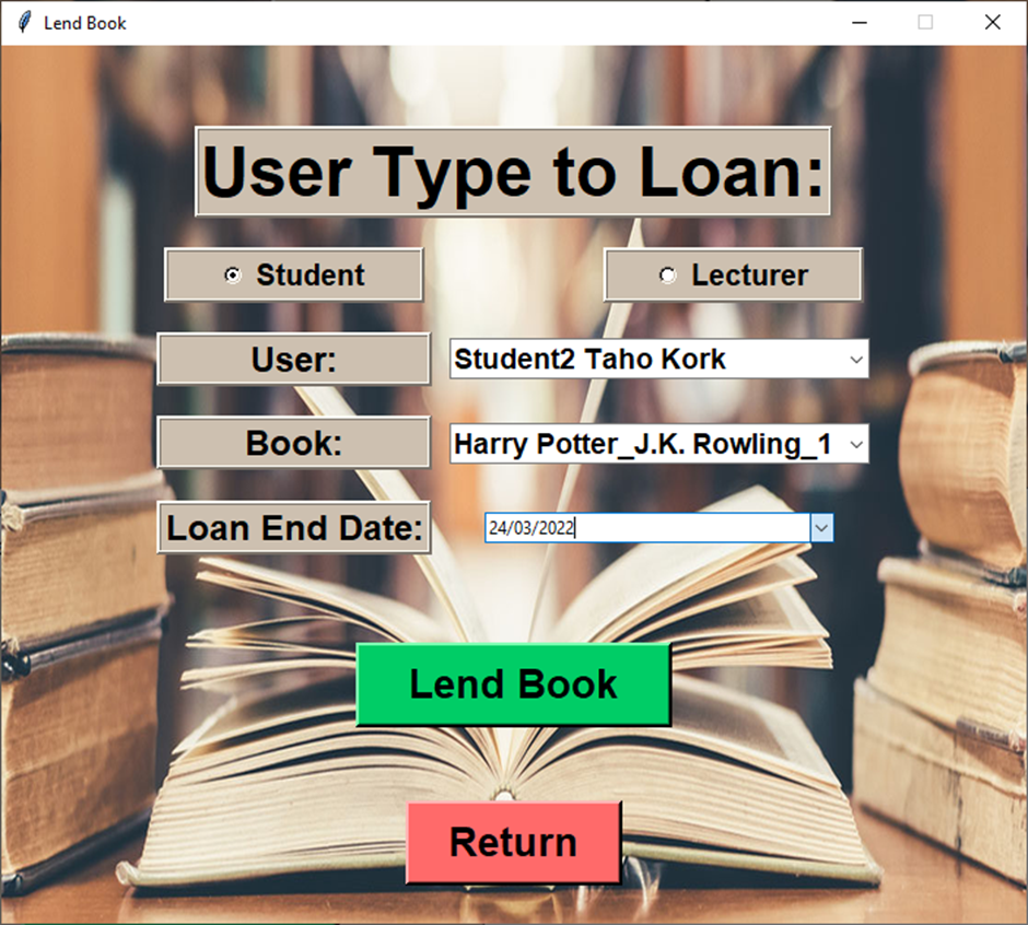 Github Liorsblibrarysystem Library System Designed In Python By Oop With Tkinter For The Gui