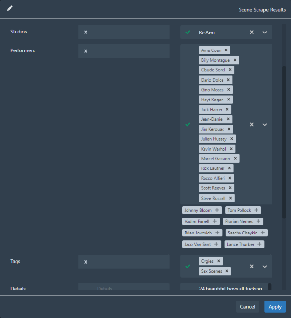 [Bug Report] Adding a performer in the Scene Scrape Results dialog always removes the last ...