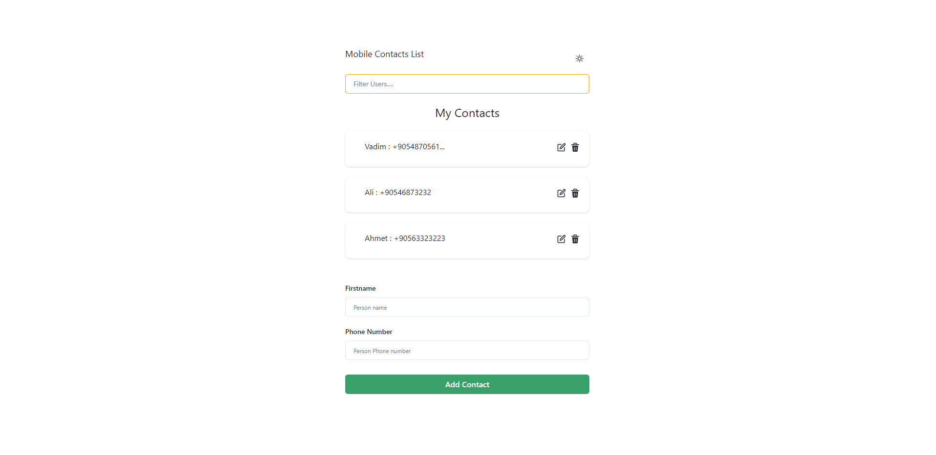Github Thekinv21patikadevexercisereactjscontactlistapp Exercise Project How To Use 
