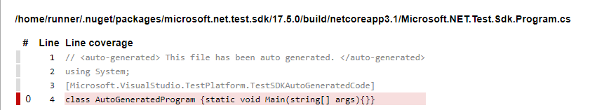 Autogenerated Code Should Be Excluded Automatically From Test Coverage · Issue 4531 · Microsoft