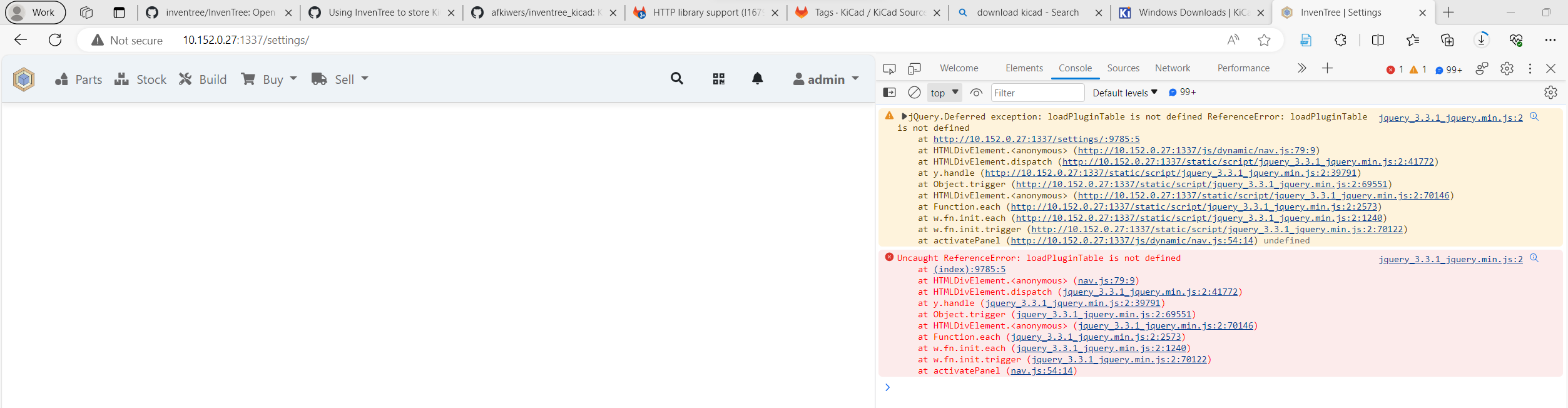 loadPluginTable not defined - after update · Issue #5643 · inventree/InvenTree · GitHub