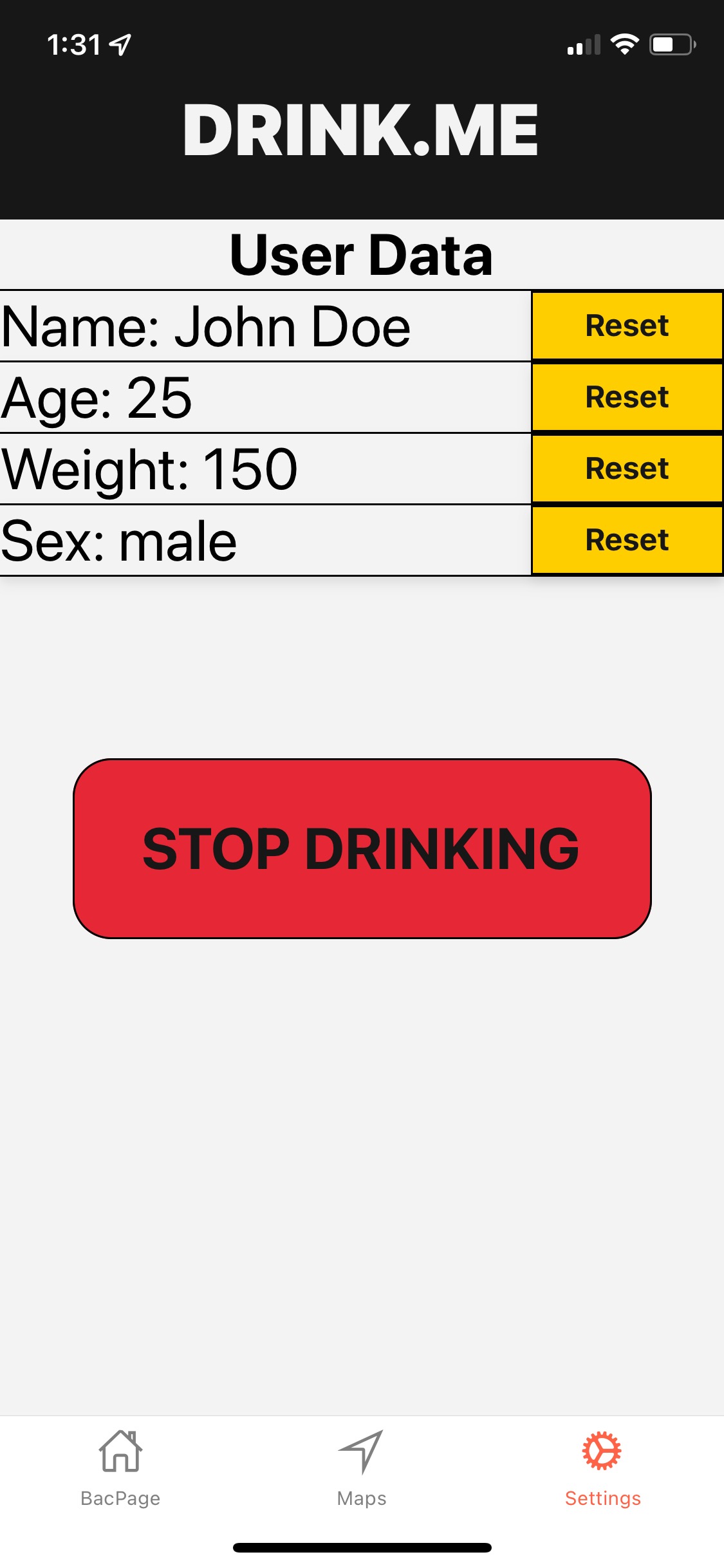 GitHub - nicholaswlee/100Days: An app on React Native that measures a user's live BAC data to ...