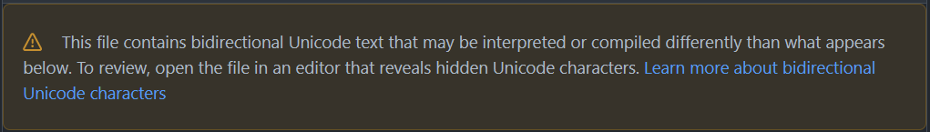 Add warning for bidirectional unicode comments · Issue #90469 · rust-lang/rust · GitHub