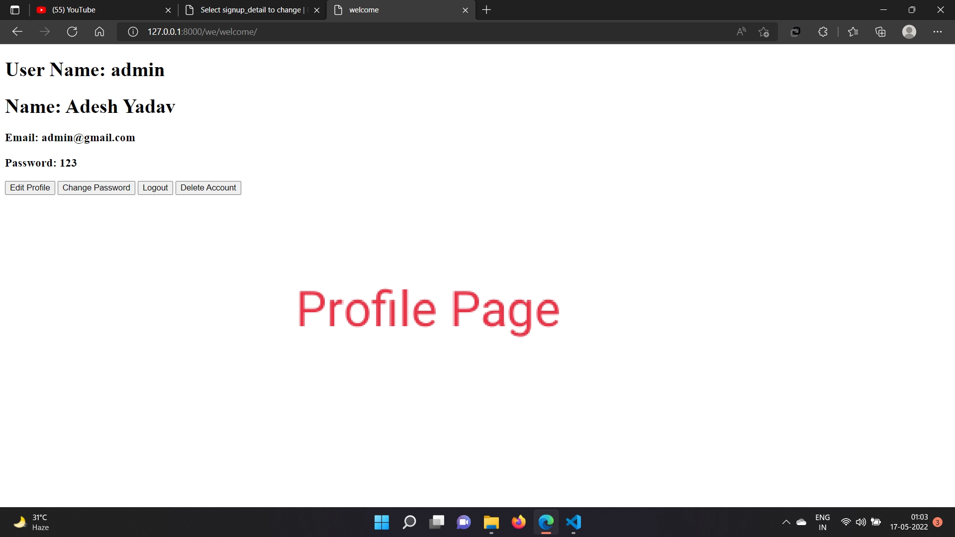 GitHub - adesh1145/djangoproject
