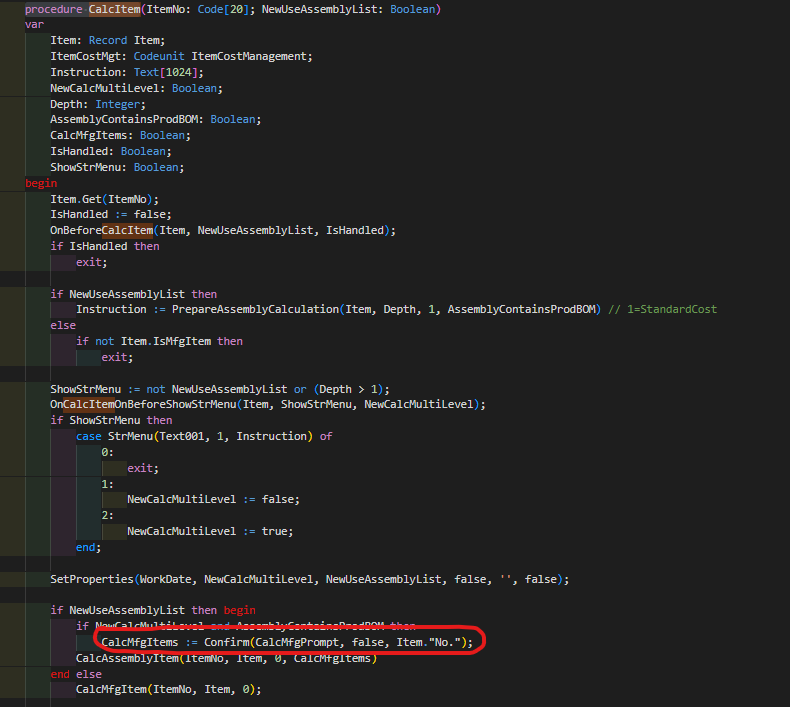 Codeunit 5812 "Calculate Standard Cost", procedure CalcItem · Issue #18366 · microsoft ...