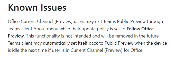 Developer Preview Enables Again If I Disable It · Issue 4975 · Microsoftdocsmsteams Docs · Github