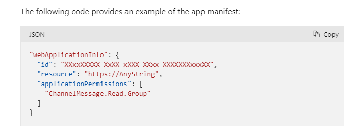 Add example with manifest schema v1.13 using authorization section · Issue #6673 · MicrosoftDocs ...