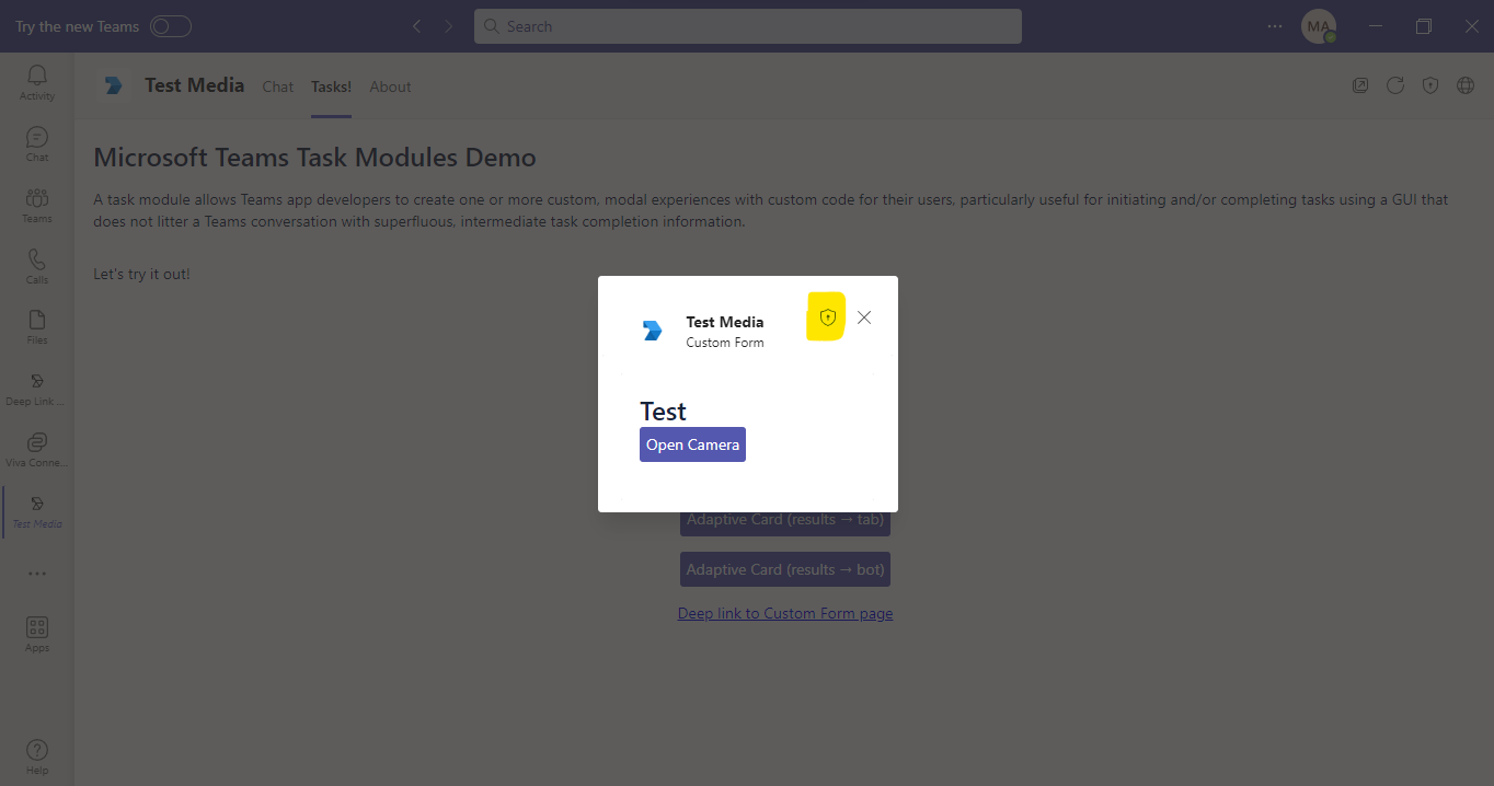 Cannot grant camera permission in task module - shield button missing · Issue #8970 ...