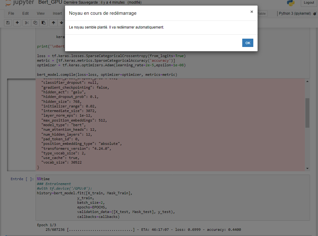 `Transformers` : Error while fitting TFBertForSequenceClassification model · Issue #251 ...