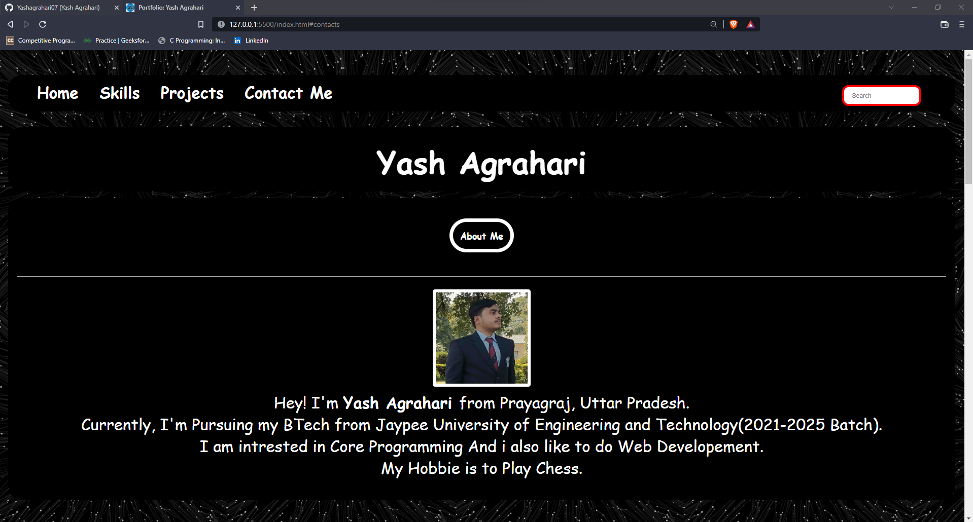 GitHub - Yashagrahari07/Portfolio-Website: Portfolio Website: Yash Agrahari