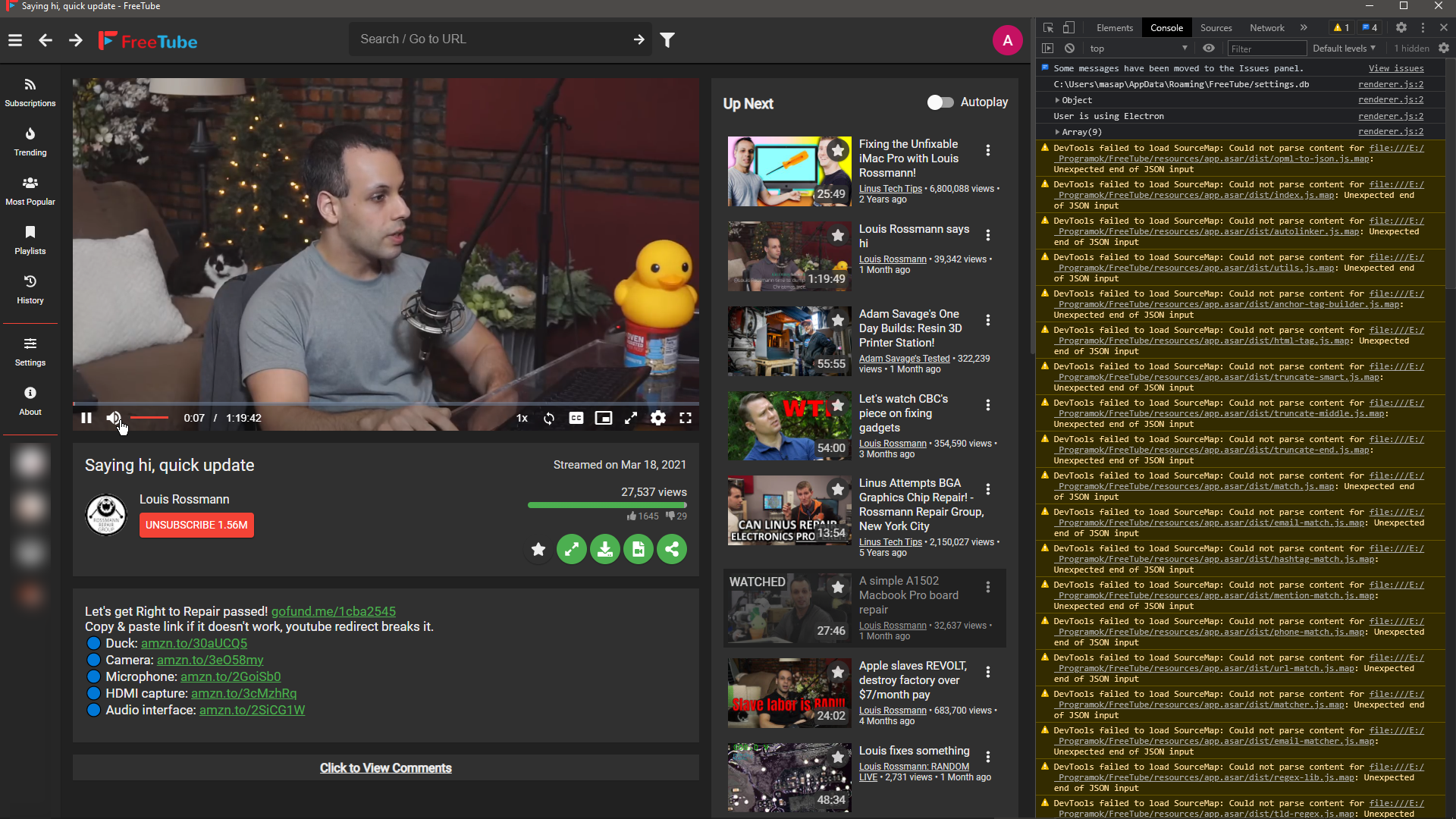No audio on any video · Issue #1242 · FreeTubeApp/FreeTube · GitHub