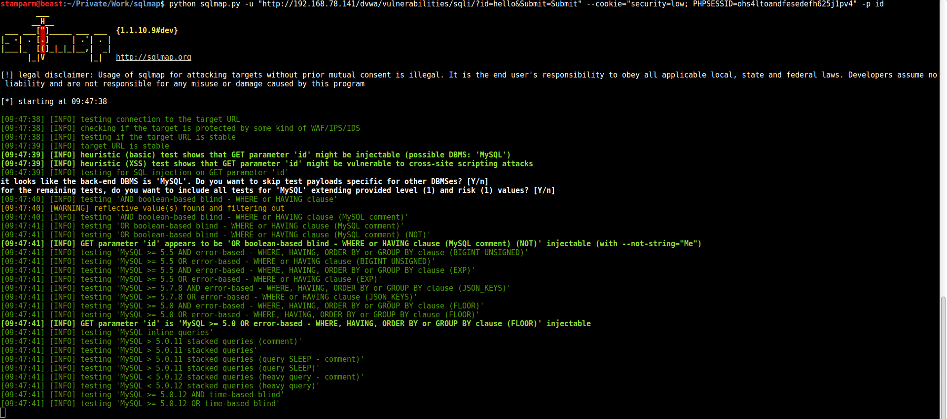 Sqlmap doesnt detect DVWA · Issue #2746 · sqlmapproject/sqlmap · GitHub