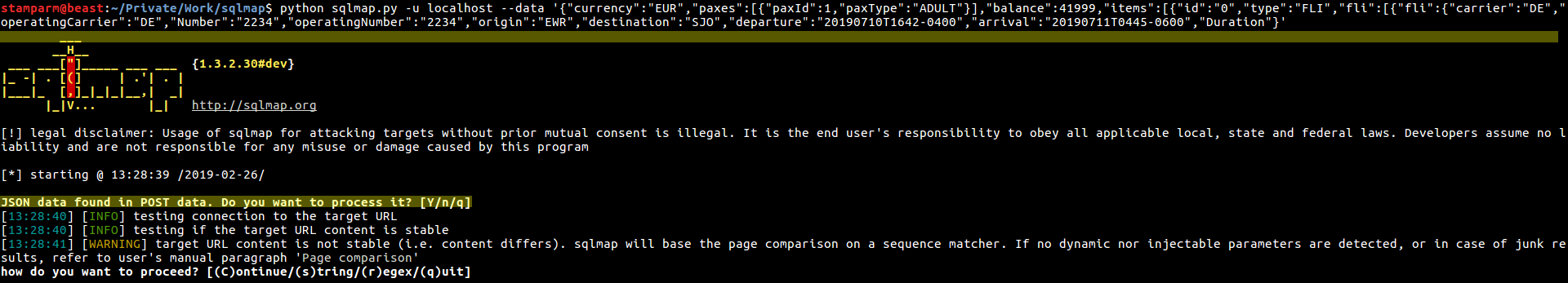json not use · Issue #3497 · sqlmapproject/sqlmap · GitHub