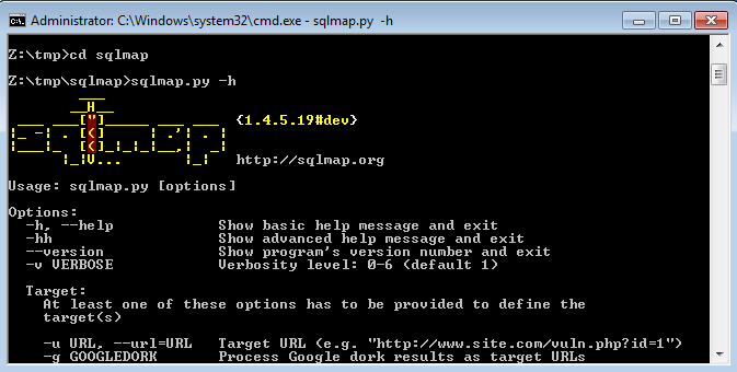 sqlmap.py: error: missing a mandatory option (-d, -u, -l, -m, -r, -g, -c, -- · Issue #4183 ...