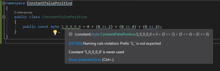 Incorrect Naming Rule Violation Ide1006 For Allupper Starting With S As Starting Character
