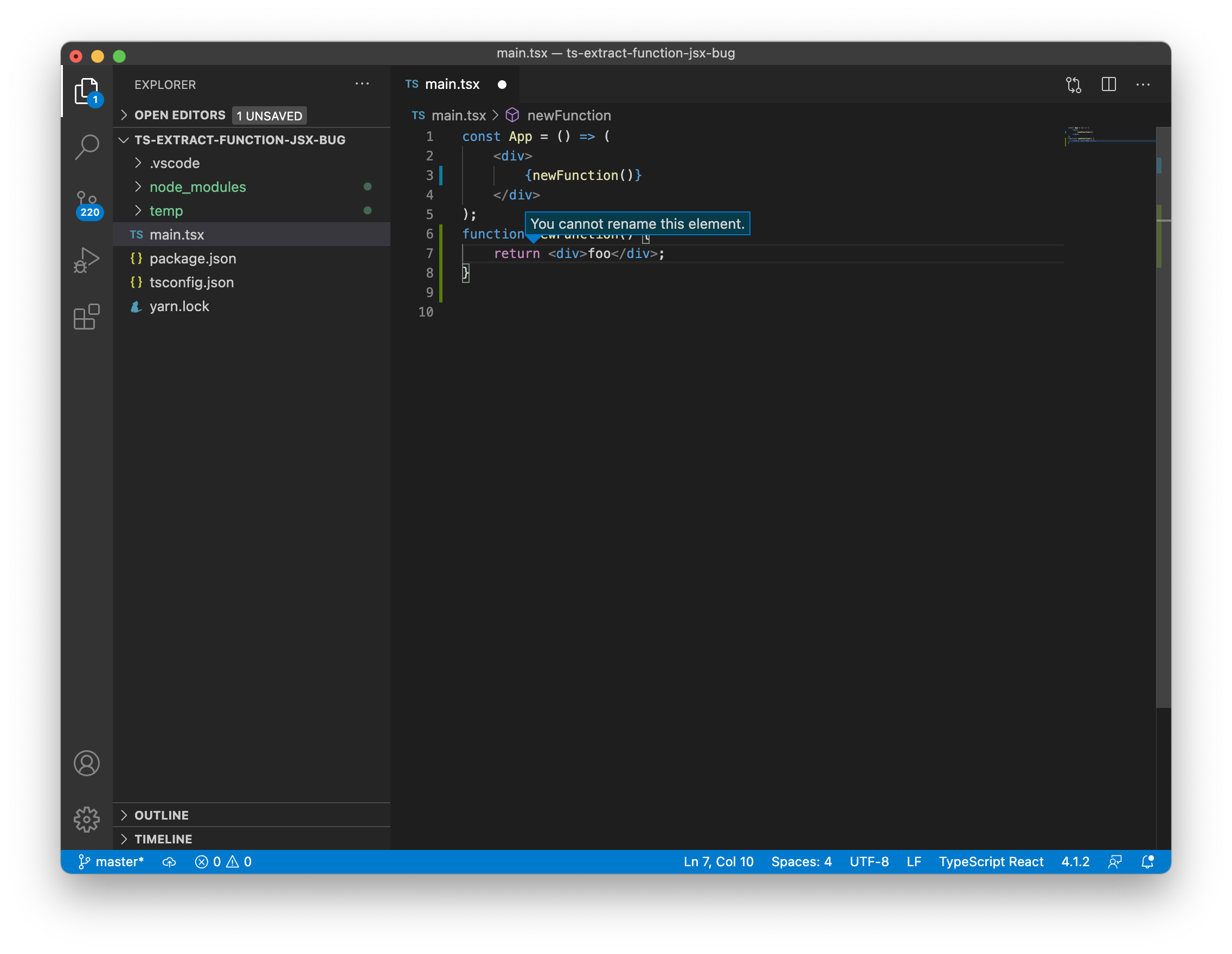 Extract To Function Rename Doesnt Always Works · Issue 41751 · Microsofttypescript · Github 