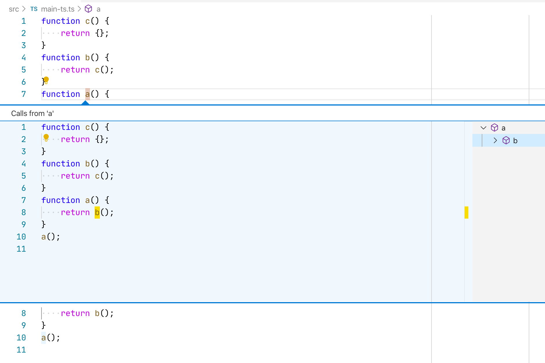 Call hierarchy: missing outgoing calls inside function expression ...