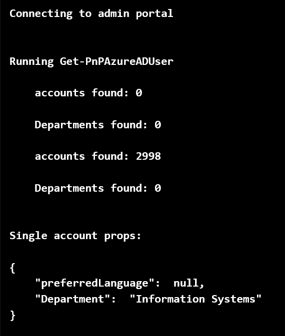 [BUG] Get-PnPAzureADUser fails in Azure Automation when using -SELECT with AdditionalProperties ...