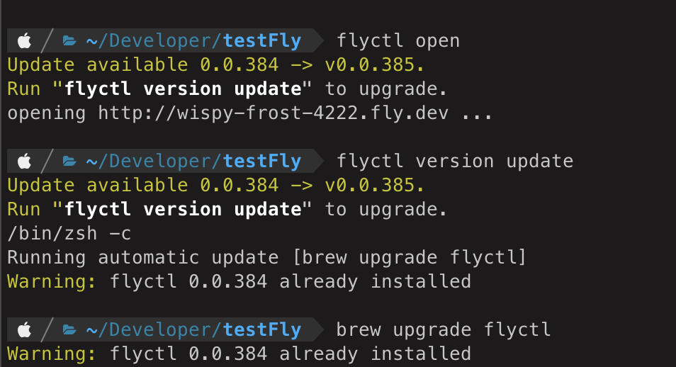 Update available on flyctl while it cannot be installed (yet?) on brew · Issue #1241 · superfly ...