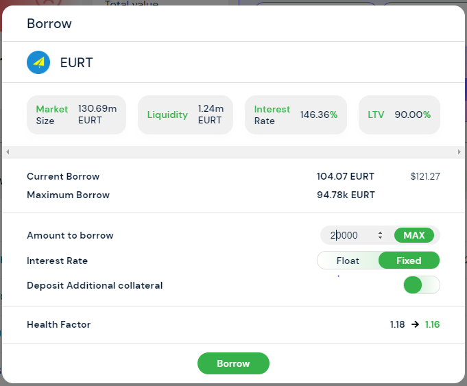 Current borrow fixed interest rate in My Positions is different with ...