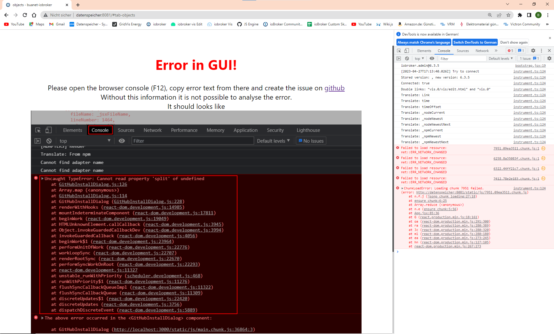 Fehler in GUI · Issue #1937 · ioBroker/ioBroker.admin · GitHub