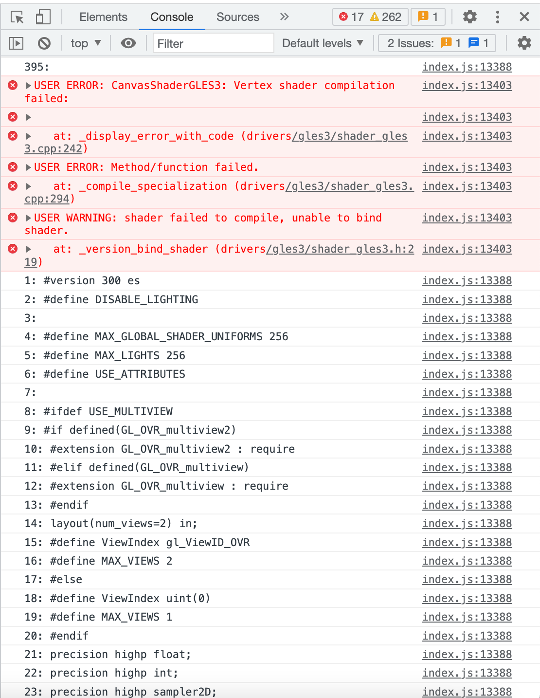 WEBGL Context Lost on WebKit/macOS (SceneShaderGLES3 vertex shader compilation failure) · Issue ...