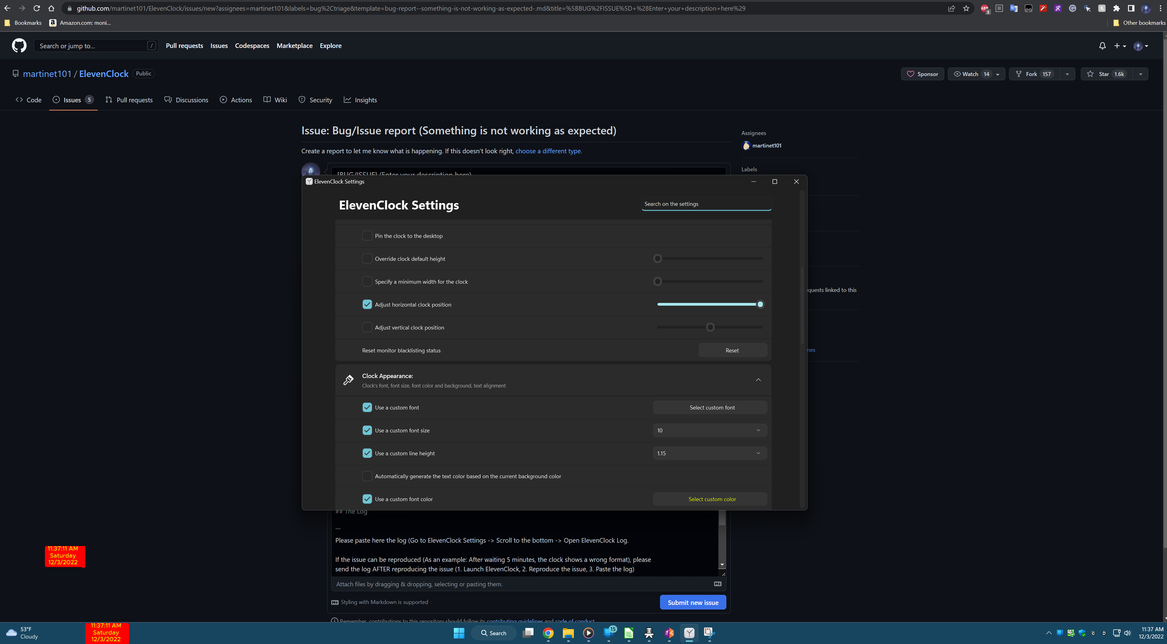 [BUG/ISSUE] Clock position error with offset · Issue #1056 · marticliment/ElevenClock · GitHub