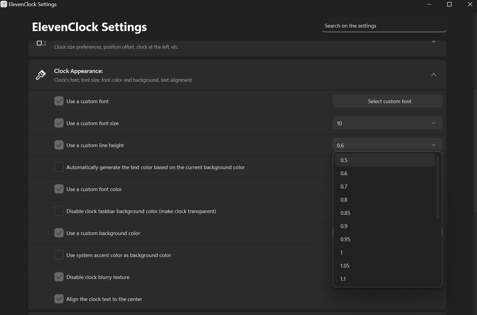 [FEATURE REQUEST] Custom line height suggestions · Issue #1064 · marticliment/ElevenClock · GitHub