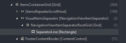 Navigation view separator line does not update when the size of the ...