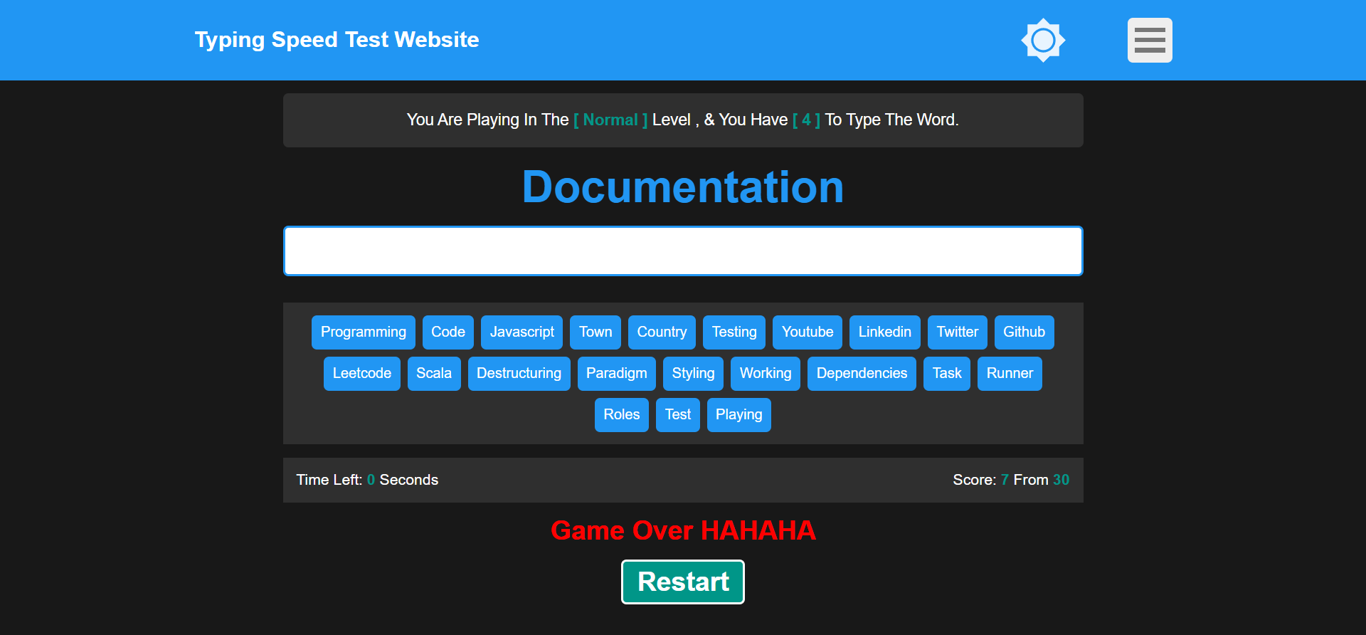 GitHub - MohammedNaderAlGhussin/typingSpeedTest