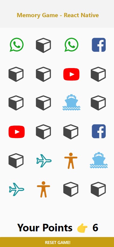 Github Danielprwnreactnative Memory Game React Native Memory Game App