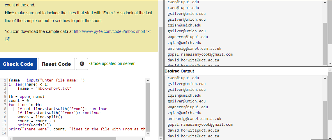 8 5 Open The File Mbox short txt And Read It Line By Line When You Find A Line That Starts With 