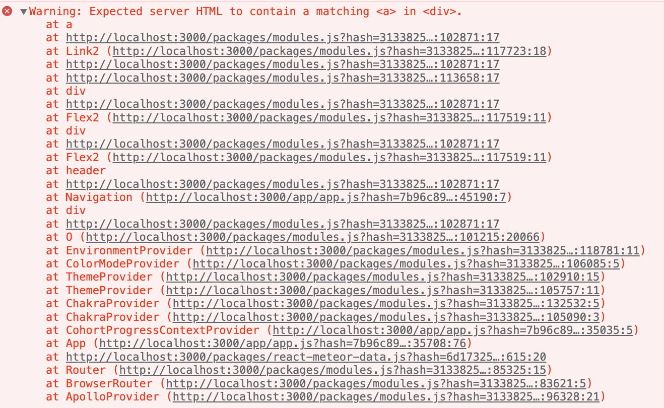 Hydration failure in MeteorJS · Issue #6696 · chakra-ui/chakra-ui · GitHub Hydration failure in MeteorJS · Issue #6696 · chakra-ui/chakra-ui · GitHub