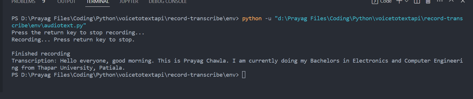 GitHub - Prayag-Chawla/Voice-To-Text