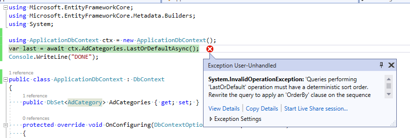 InvalidOperationException is missing from exceptions list for a lot of Queryable extensions ...