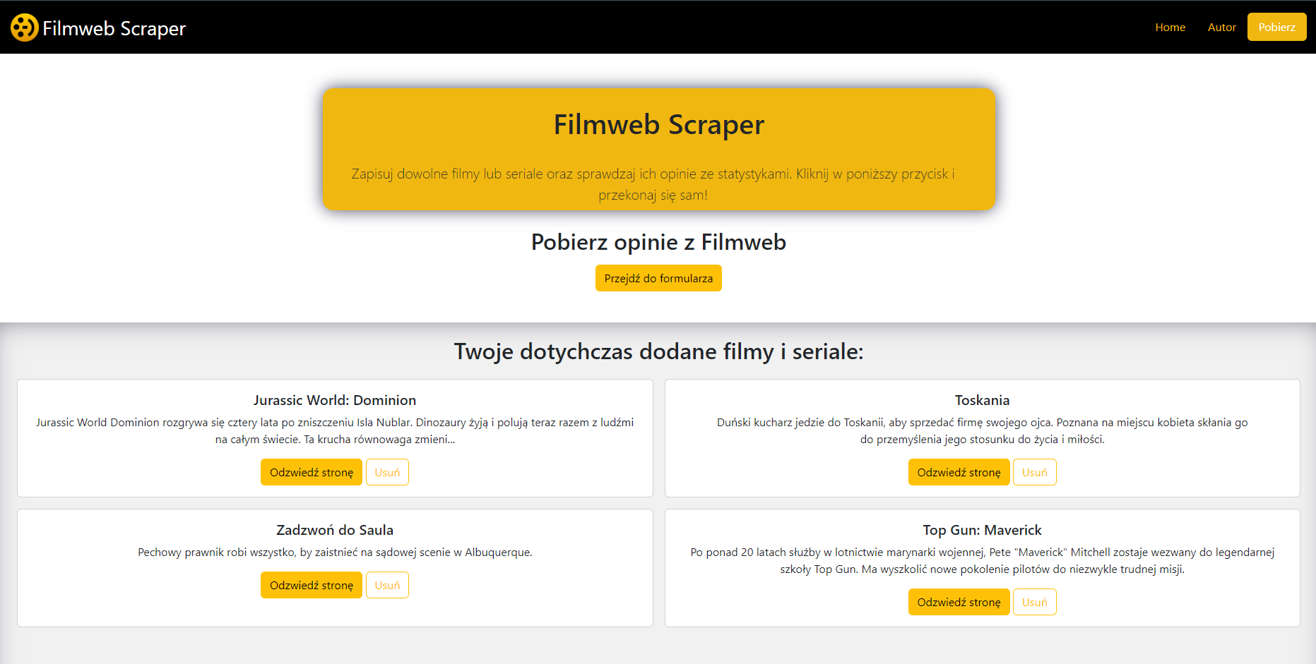 GitHub - AmeliaLis/FilmwebScraper: Scraping reviews from Filmweb