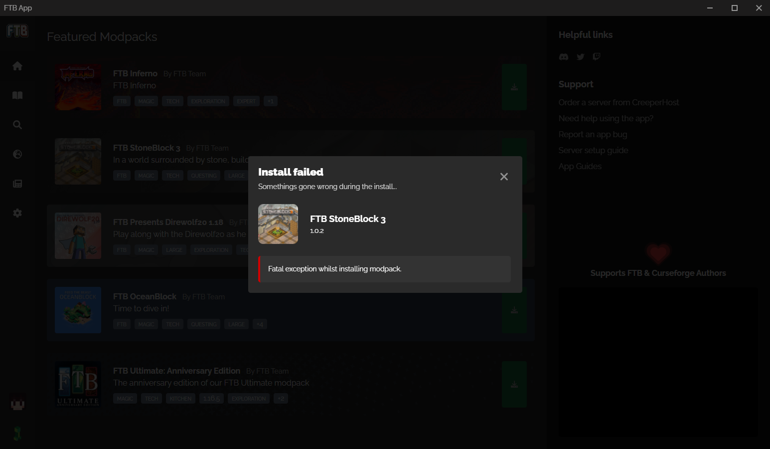 [Bug]: Can not install modpack · Issue #710 · FTBTeam/FTB-App · GitHub