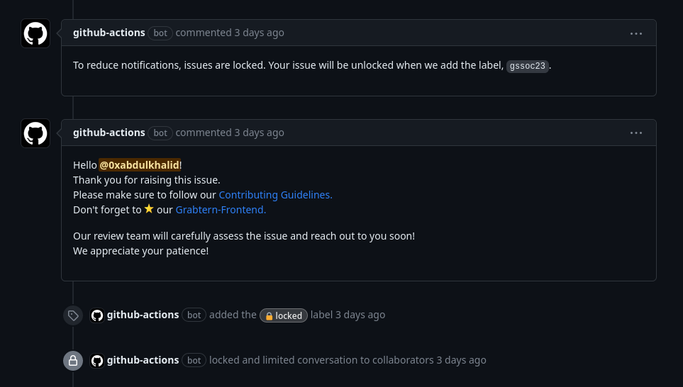 Refactor: GitHub Actions Workflows for Issue Locking and Greetings ⚒️ · Issue #775 ...