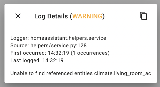 Unable to find referenced entities climate.living_room_ac · Issue #740 · smartHomeHub/SmartIR ...