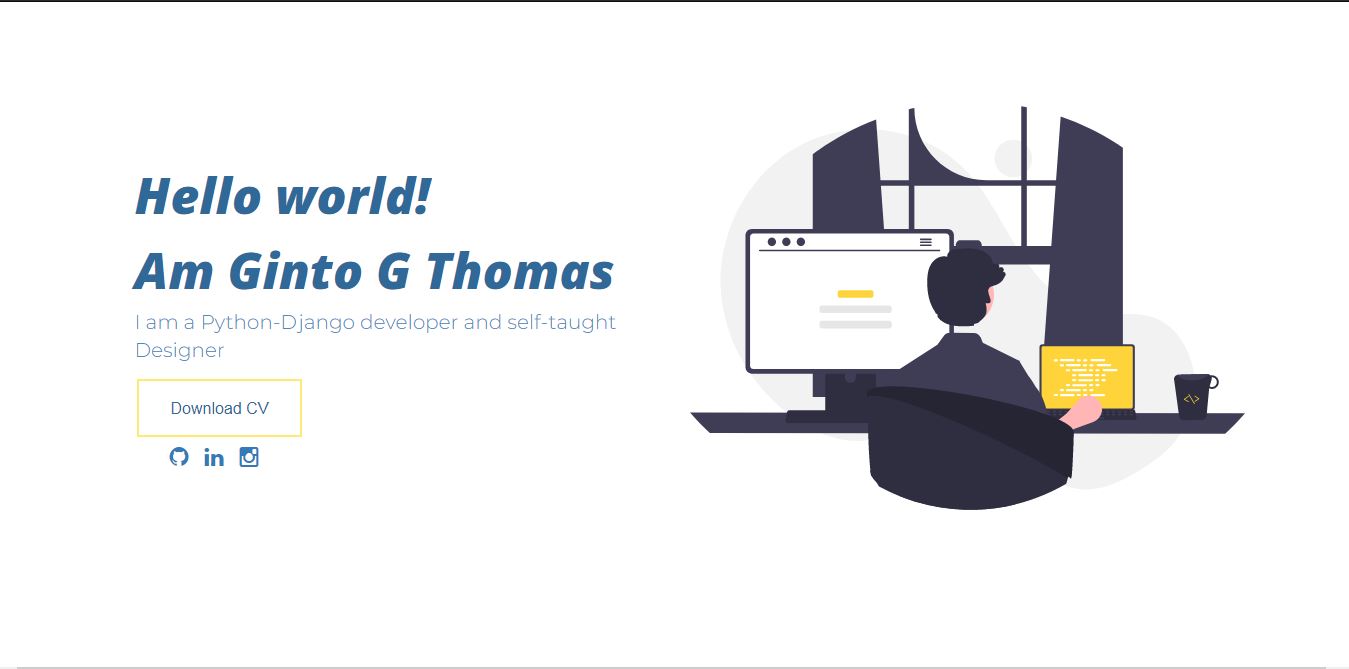 GitHub - ginnto/gintogthomas_portfolio: A portfolio website was Developed from Scratch. Own ...