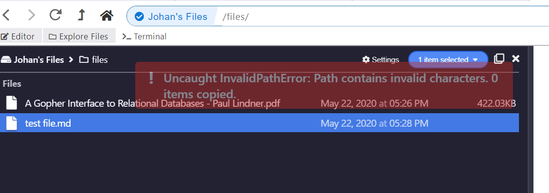The mv command fails when target file contains spaces · Issue #1651 · beakerbrowser/beaker · GitHub