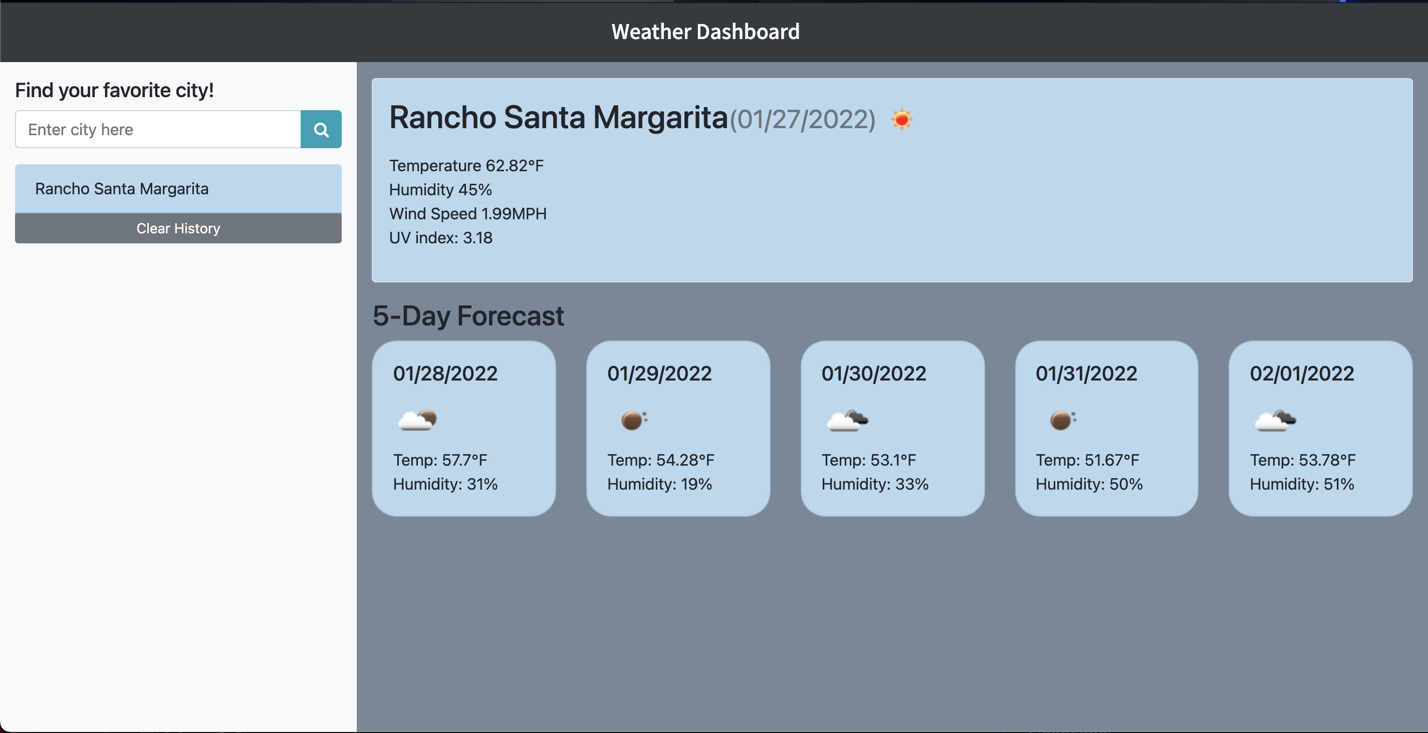 GitHub - KYLETCHIU/WeatherDashboard