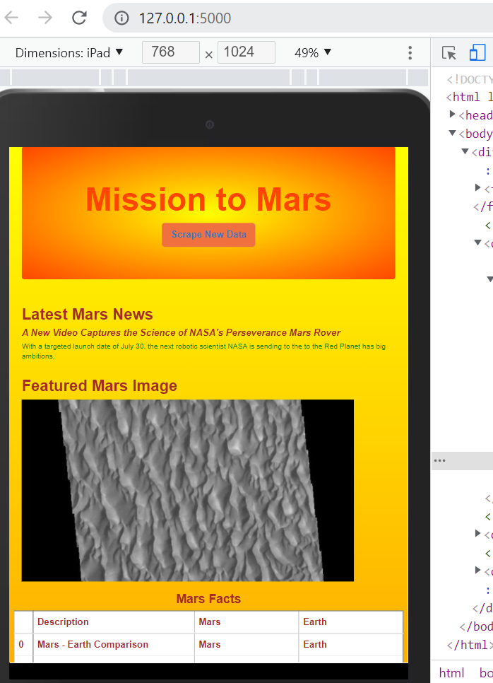 GitHub - namu12345/Mission-to-Mars: Web scraping methods to extract data using Chrome Developer ...