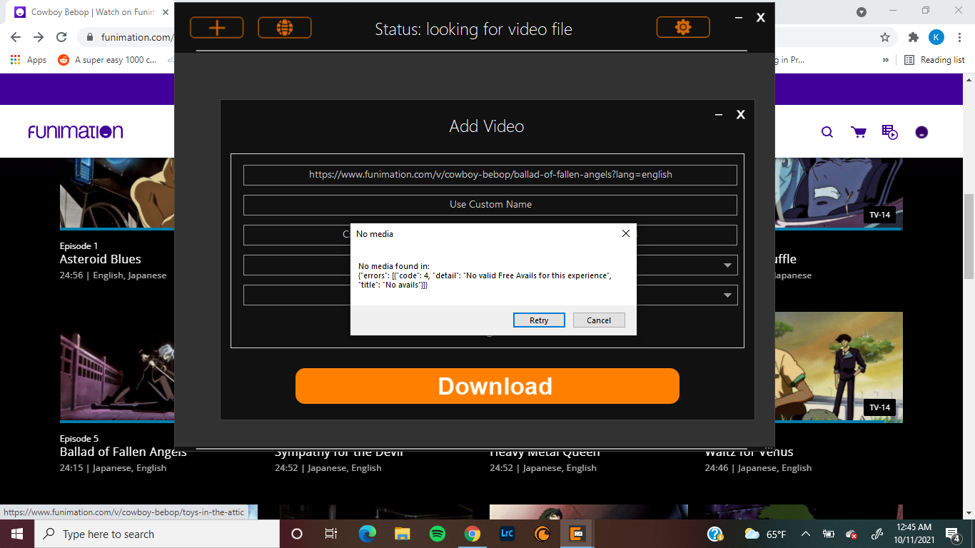 no media found error · Issue #367 · hama3254/Crunchyroll-Downloader-v3 ...